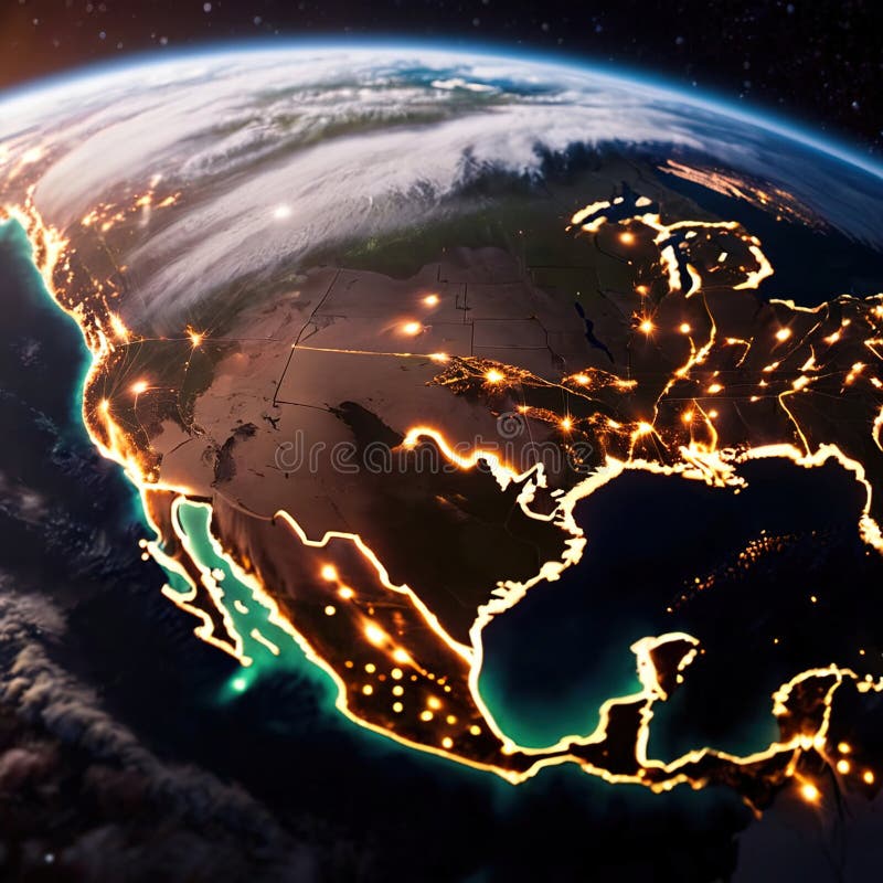 View of Planet Earth, the World Globe, from Outer Space Stock ...