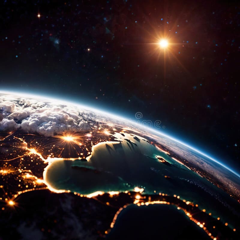 View of Planet Earth, the World Globe, from Outer Space Stock ...