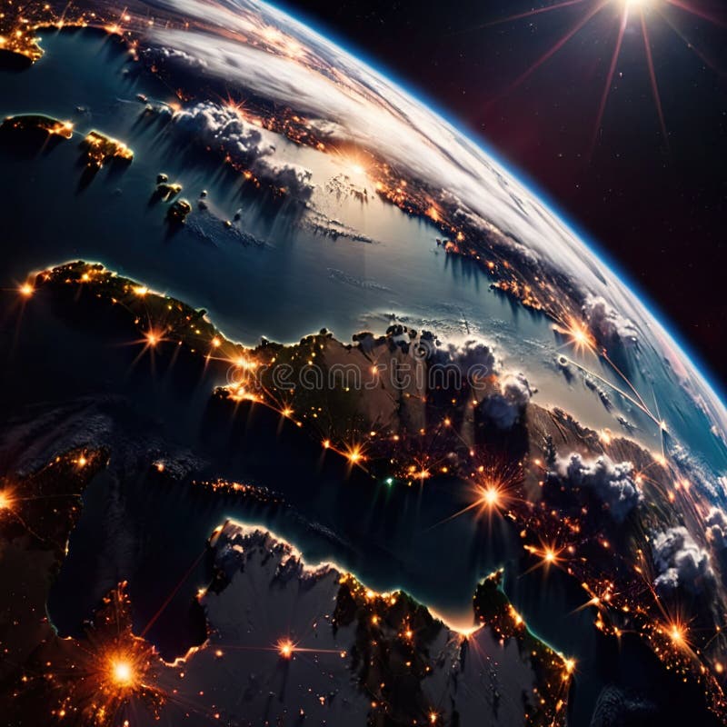 View of Planet Earth, the World Globe, from Outer Space Stock ...