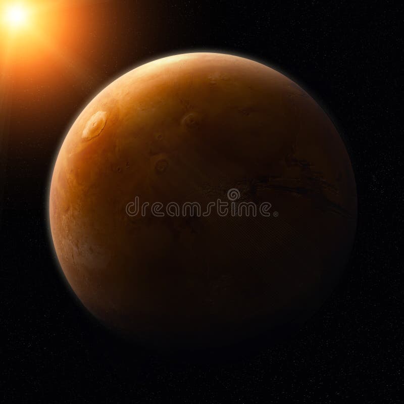 View of planet Mars stock illustration. Illustration of ocean - 68609543