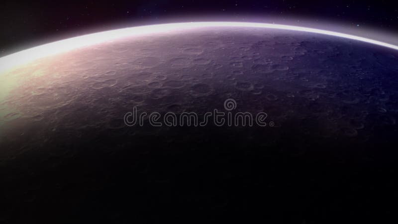 Planet Surface with Craters and Bright Atmosphere in the Outer Space Stock Video - Video of ...