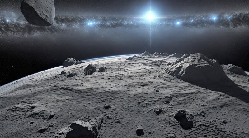 View of the Planet Surface, Space Exploration, Rock on Starry ...