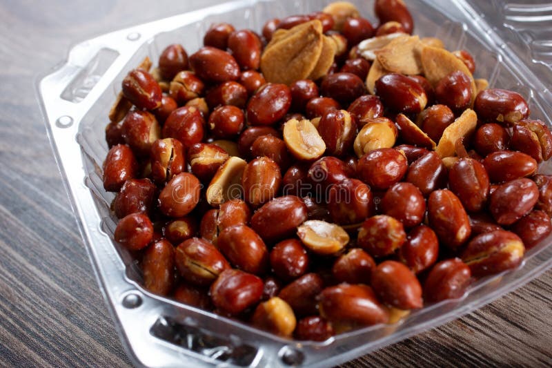Plastic Container Filipino Garlic Peanuts Stock Photo - Image of food ...