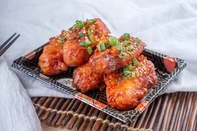 Asian wings stock image. Image of dish, title, plate - 182223359
