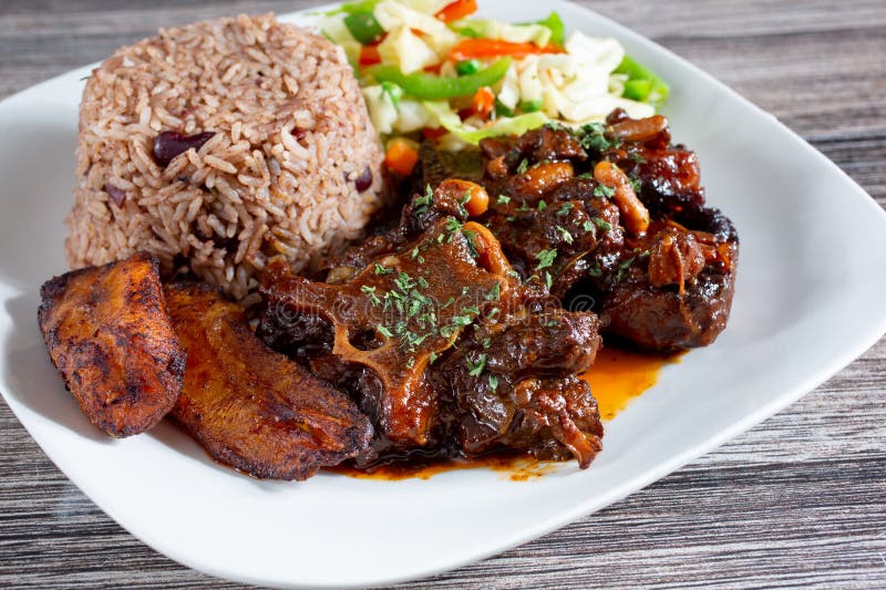 Plate of Jamaican Braised Oxtail Stock Photo - Image of lifestyle ...