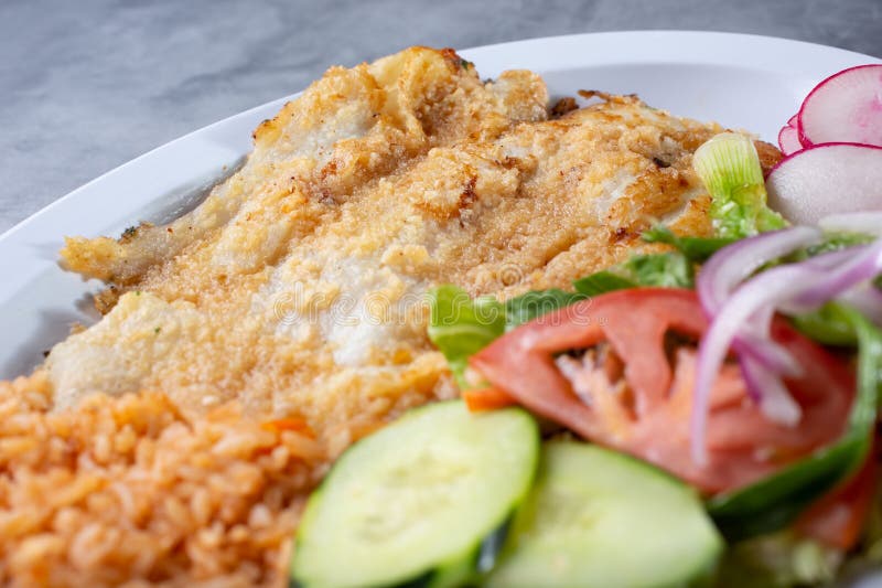 Plate of Deep Fried Tilapia Filet, Mexican Fried Fish Stock Photo ...
