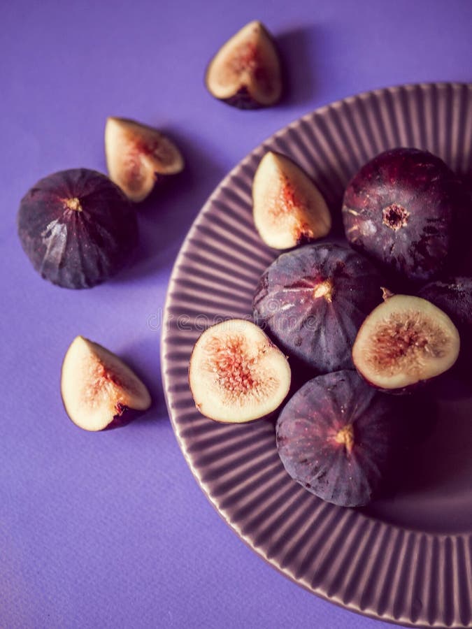 View at the plate of figs stock image. Image of cuisine - 254610815