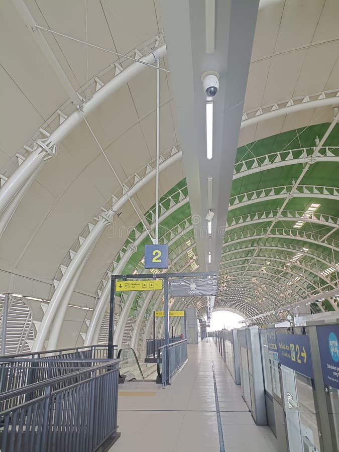View of Platform Area No 2 of Jatimulya LRT Station Which is Not yet ...