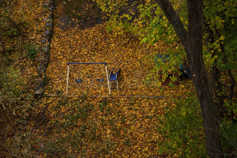 A playground in the fall stock photo. Image of child - 165087502