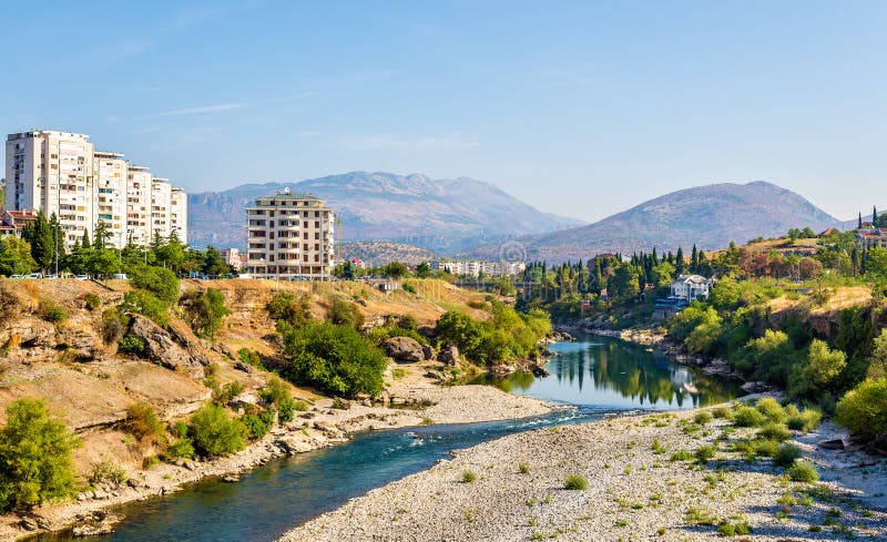 View of Podgorica with the Moraca River Stock Image - Image of outdoor ...