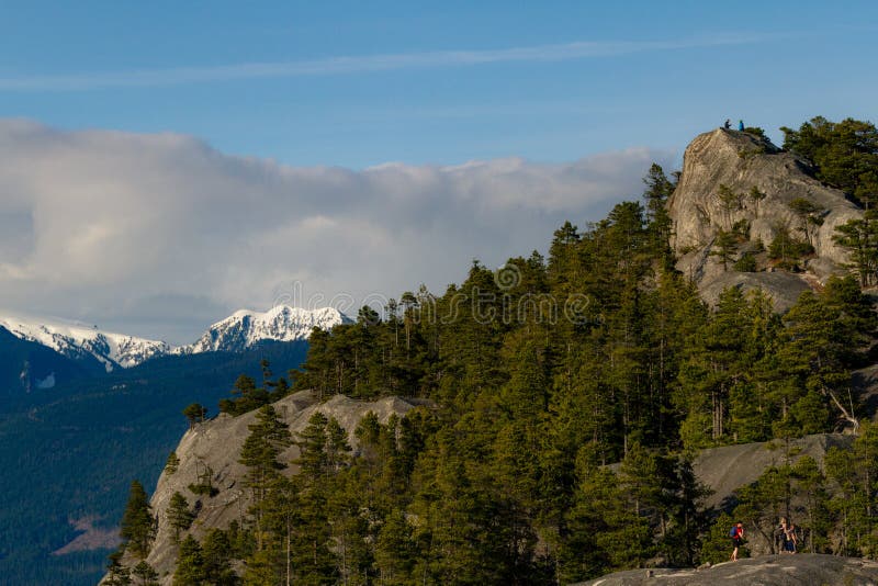 View Point from Cliff Above Valley with Mountains and Clouds Stock ...