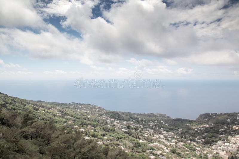 View Point from Monte Solaro on the Island of Capri Stock Image - Image ...