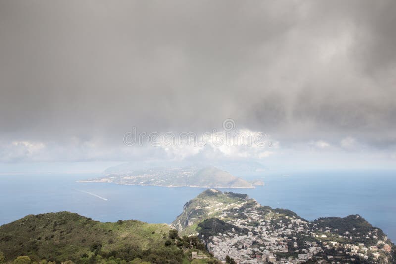 View Point from Monte Solaro on the Island of Capri Stock Image - Image ...