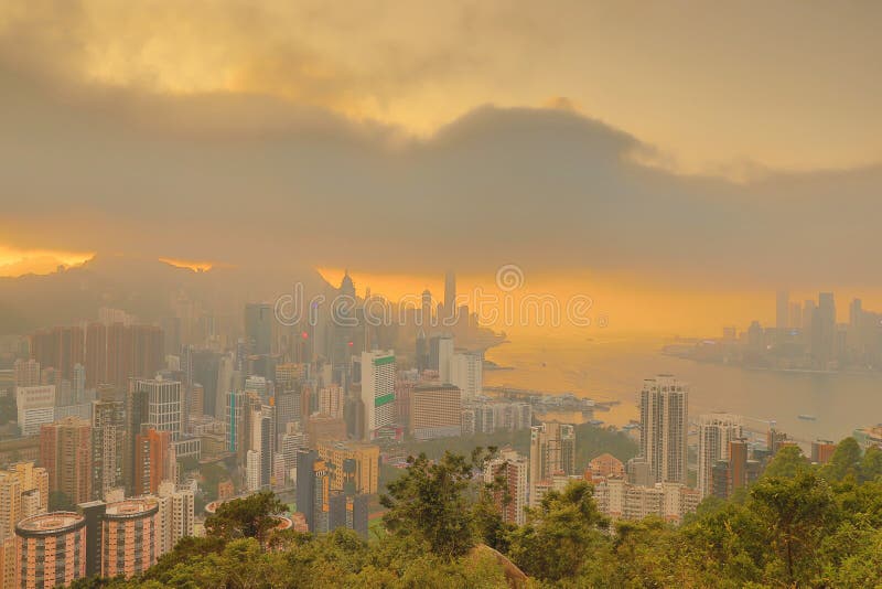 A View Point To Observe Victoria Harbour Hk Editorial Stock Photo ...