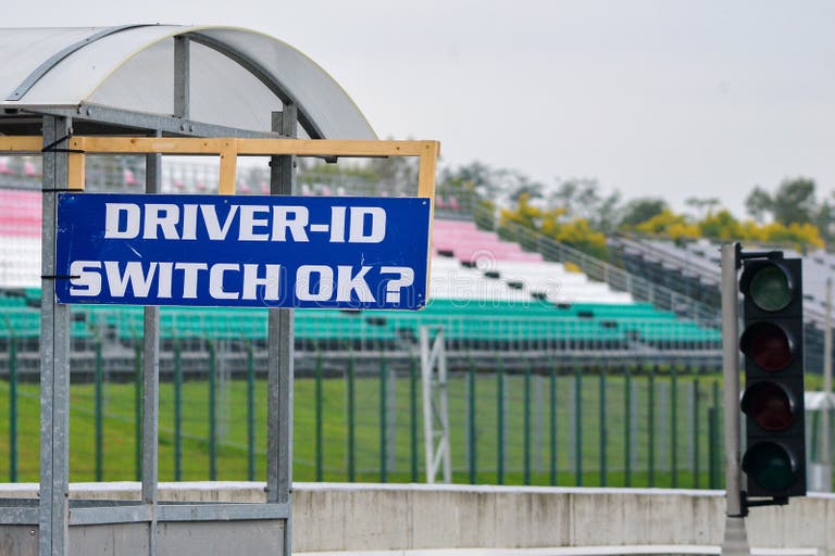 View from the Pole Position in a Racetrack. Stock Photo - Image of ...