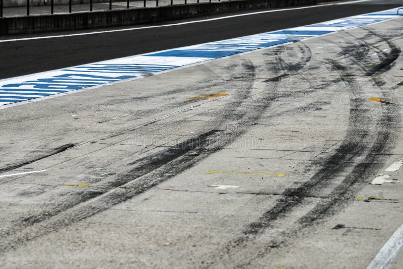 View from the Pole Position in a Racetrack. Stock Photo - Image of ...