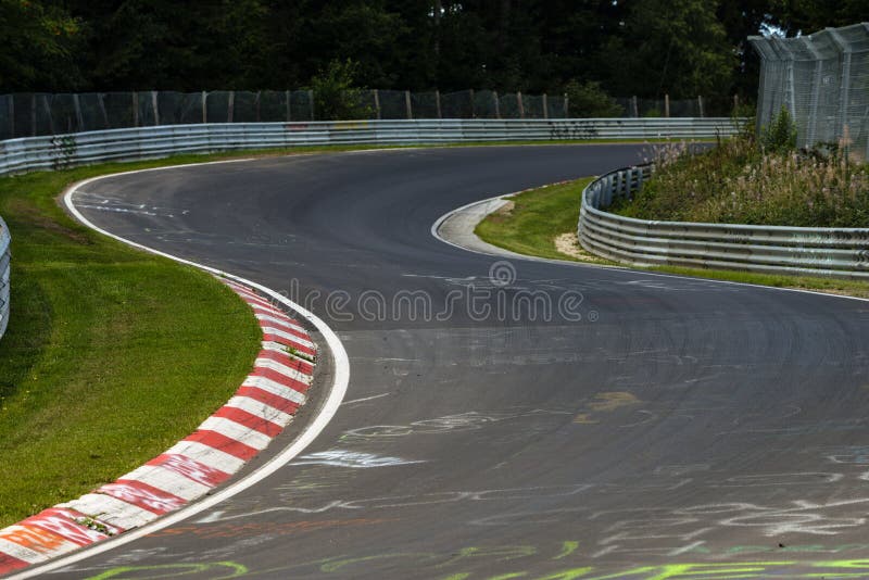 View from the Pole Position in a Racetrack. Stock Image - Image of ...