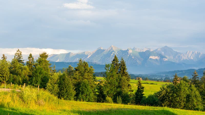 View of the Polish Tatra Mountains at Sunset Stock Photo - Image of ...