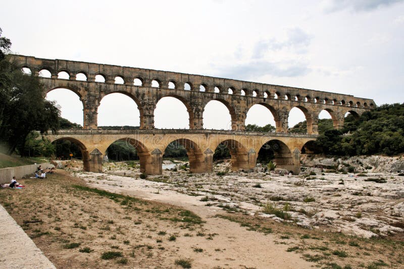 A View of the Pont Du Garde Stock Photo - Image of roman, france: 159810290