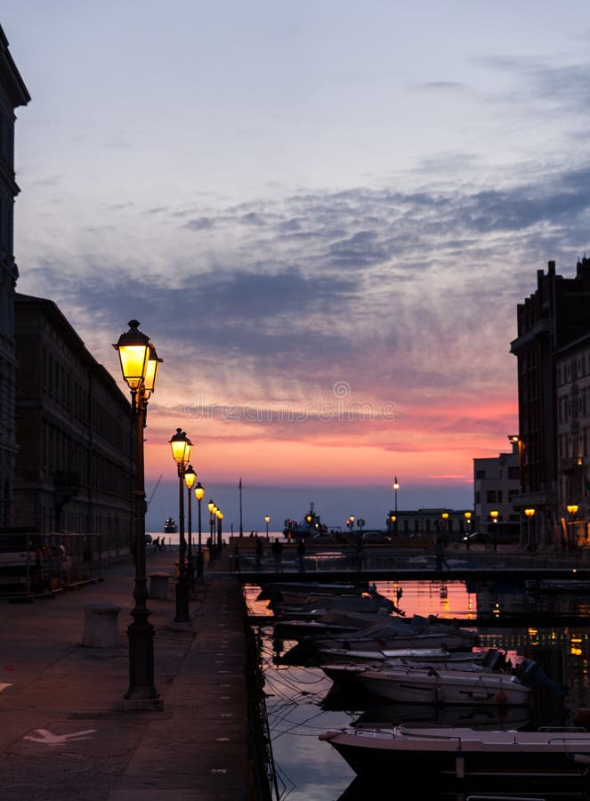 View of Ponte Rosso, Trieste Editorial Stock Image - Image of italian ...