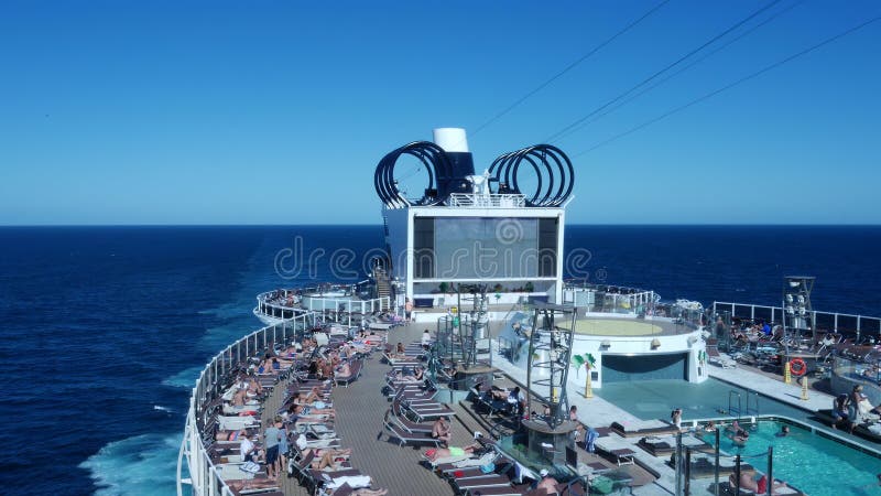 View of the Pool Deck of the Seaview Cruise Ship in the Middle of the ...