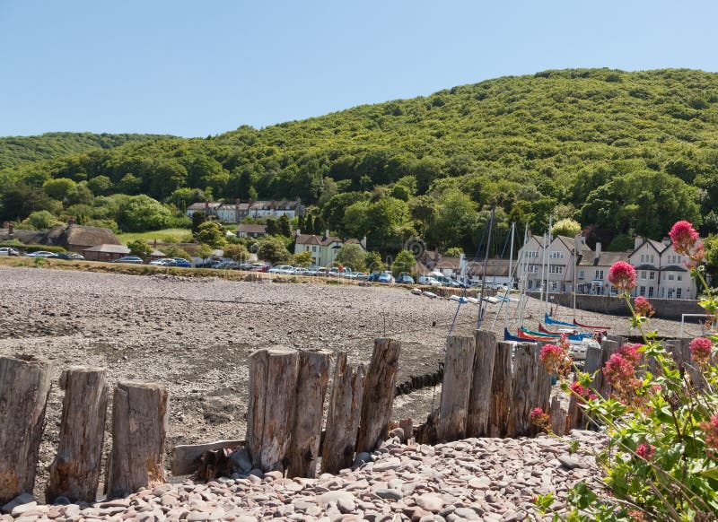 View of Porlock Weir and Harbour in Somerset UK Stock Image - Image of ...