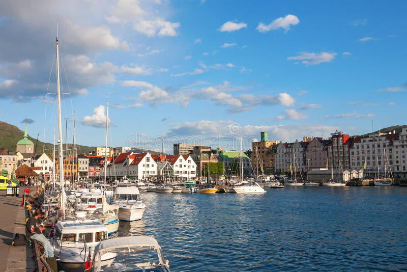 Bergen port and waterfront stock photo. Image of centre - 96636470