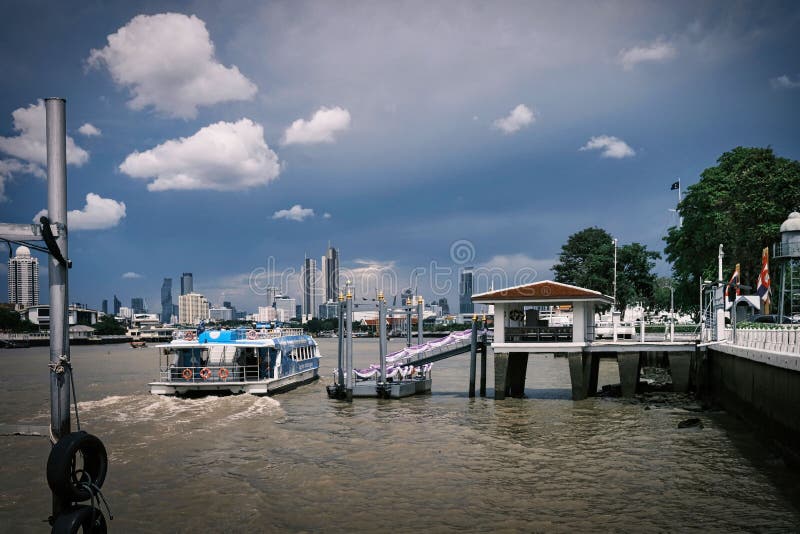View of the Port and a Boat on the Water. Editorial Photo - Image of ...