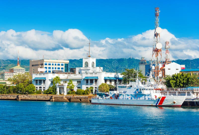 View of the Port in Cebu, Philippines. Copy Space for Text Editorial ...