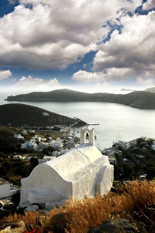 View of the Port of Ios Island, Greece Stock Photo - Image of greece ...