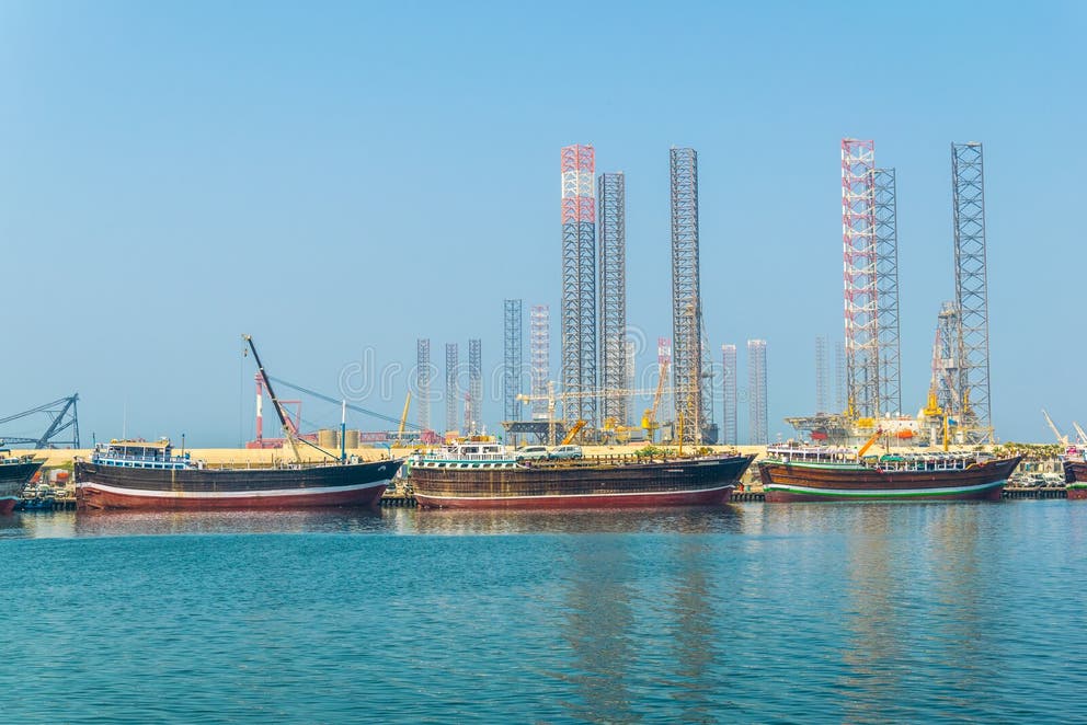 View of the Port Khalid in Sharjah, UAE Stock Photo - Image of wood ...