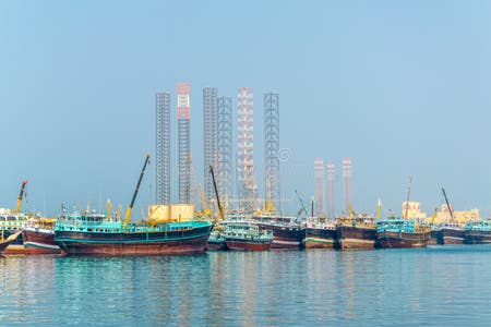 View of the Port Khalid in Sharjah, UAE...IMAGE Stock Image - Image of ...