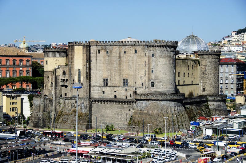 View from the Port of Naples on Castle Nouvo Editorial Photo - Image of ...