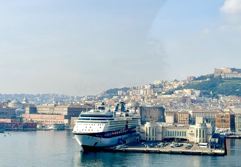View of the Port of Naples, with a Ship Editorial Stock Image - Image ...