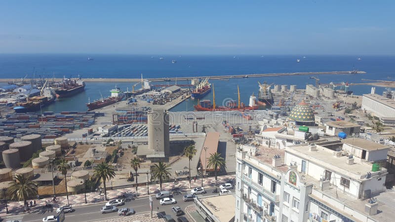 View of the port of Oran editorial photo. Image of fort - 96365976
