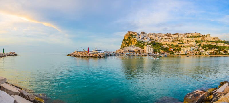 View of Port of Peschici in Italy....IMAGE Stock Image - Image of ...