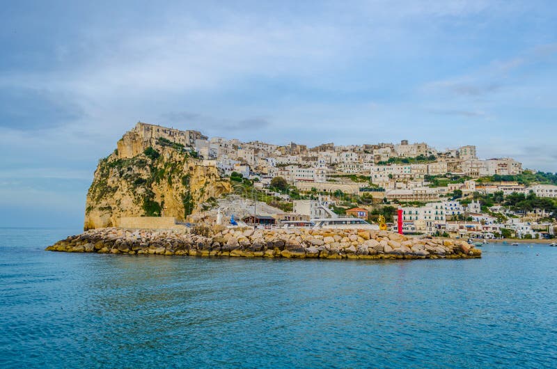 View of Port of Peschici in Italy....IMAGE Stock Image - Image of town ...