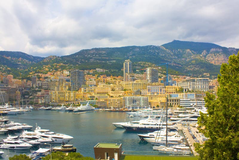 View of the Port and Residential Area of the Principality of Monaco ...