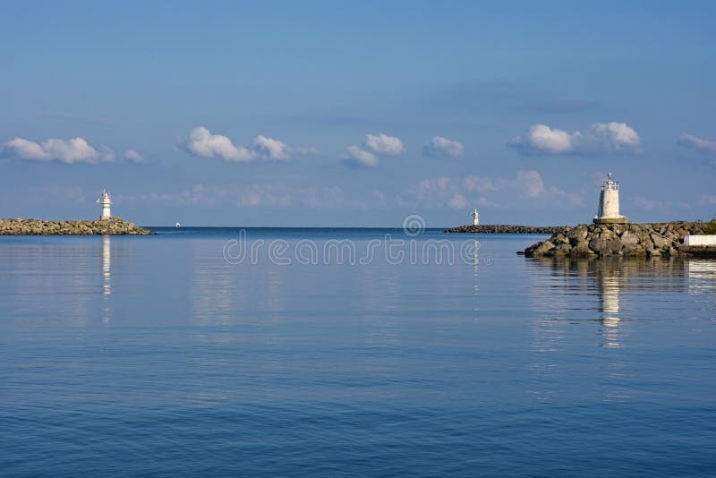View of the Port in Sunset with Cloudy Sky Stock Image - Image of curve ...