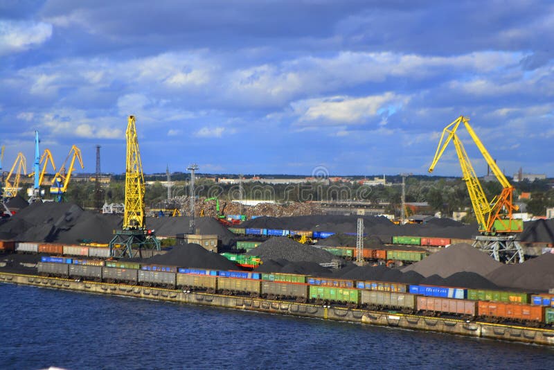 View on the Port Taps in the River Port of Daugava, in Riga - September ...