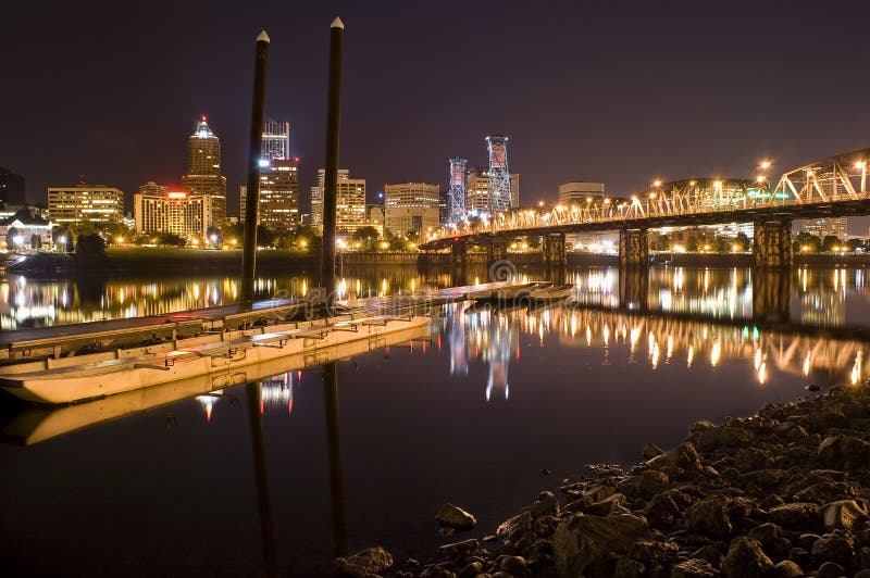 View of Portland, Oregon Cityscape Stock Image - Image of willamette ...