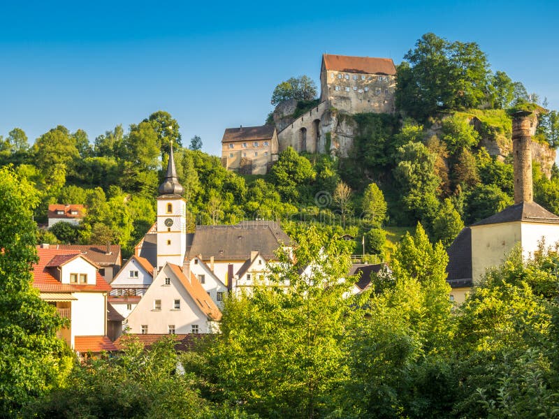View of Pottenstein Castle in Bavaria Stock Image - Image of view ...