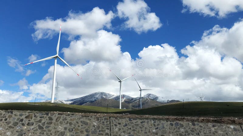 Windmills in China stock photo. Image of mountain, farming - 170126532