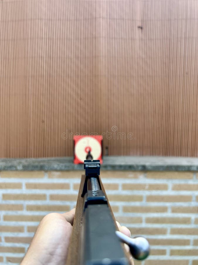 View of a Practice Rifle Aiming at a Practice Point. Stock Photo ...