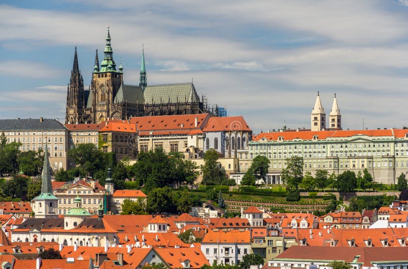 View of Prague Castle (Prazsky Hrad) Stock Image - Image of heritage ...