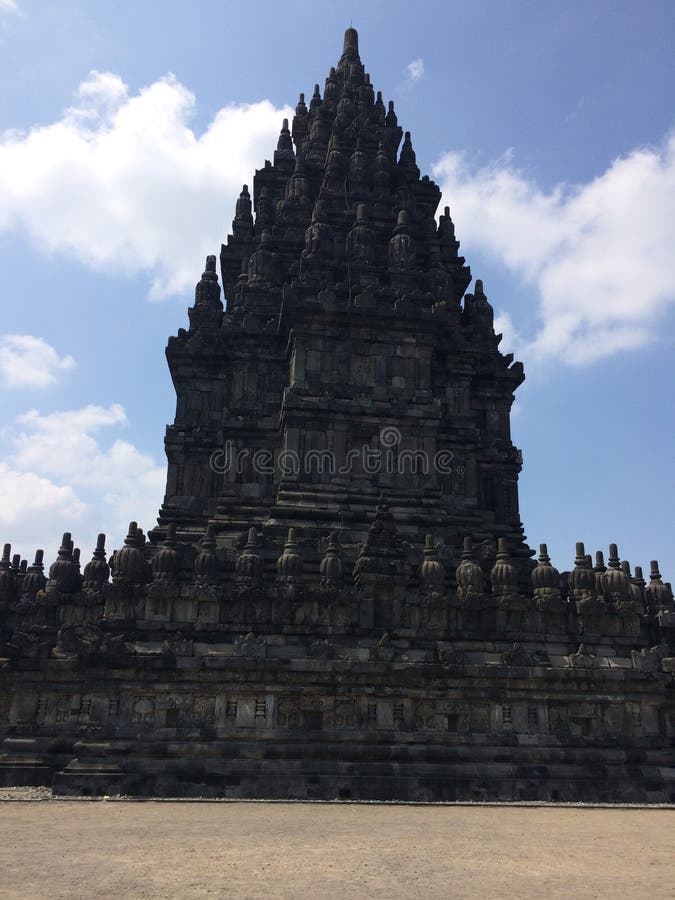 A View of Prambanan Temple with Its Marvelous Stone Ornaments. Stock ...
