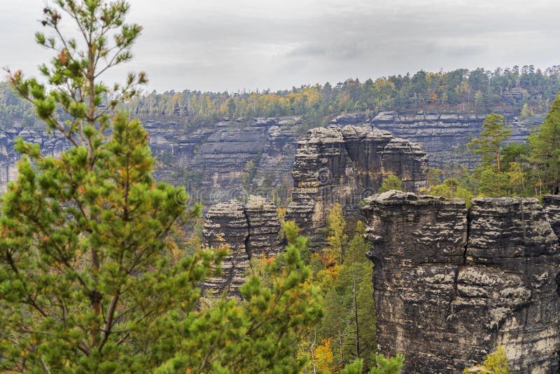 View of Pravcicka Brana - the Biggest Natural Gate in Europe Stock ...