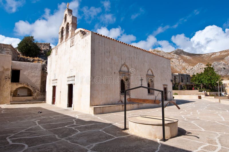 View of Preveli Monastery. Crete Island, Greece. Stock Photo - Image of ...