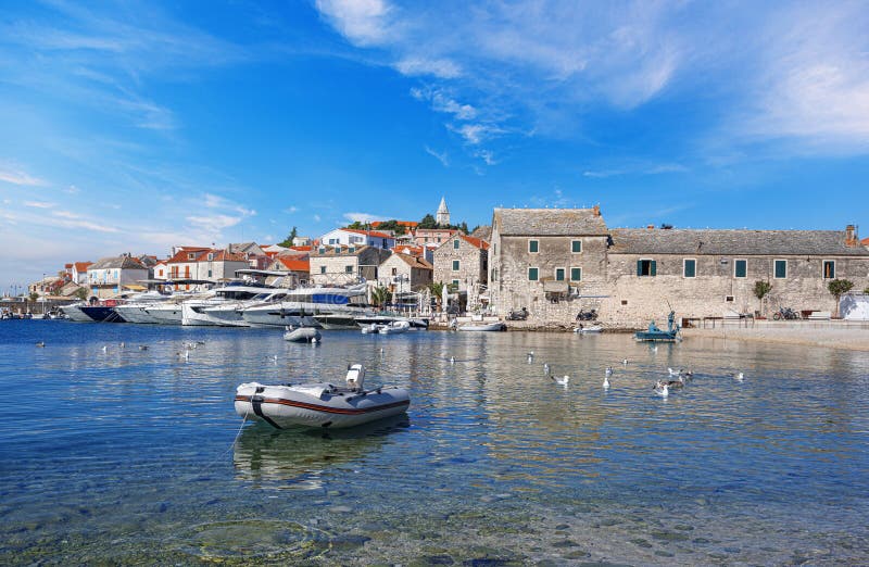 View of Primosten, Croatia. Dalmatian Coast Stock Photo - Image of ...