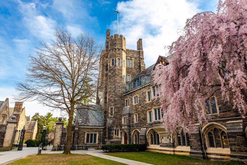 View of Princeton University Campus Vintage Building at Spring Stock ...